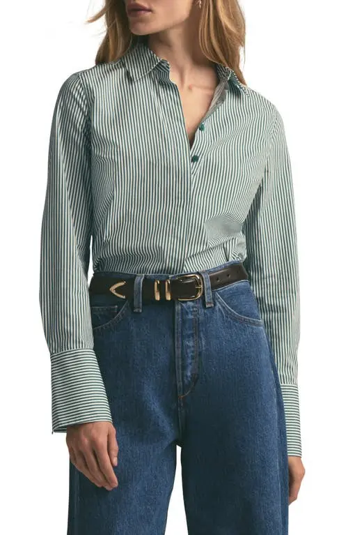 FAVORITE DAUGHTER Classic Striped Cotton Poplin Shirt