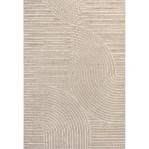JONATHAN Y Hallie High-low Minimalist Curve Geometric Indoor/outdoor Area Rug - Beige/cream