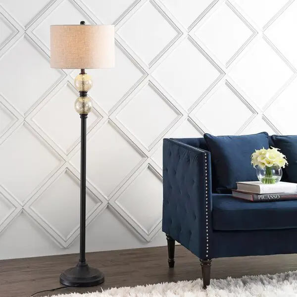 JONATHAN Y January Glass/metal Led Floor Lamp