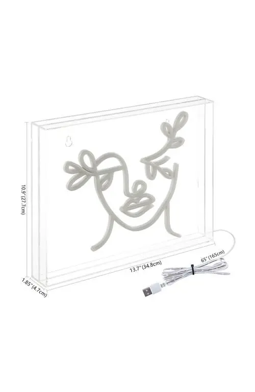 JONATHAN Y Teary Contemporary Glam Acrylic Box Usb Operated Led Neon Light