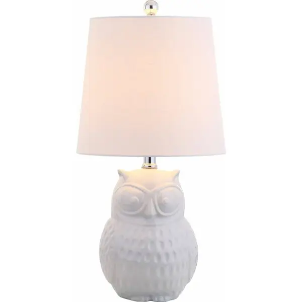 JONATHAN Y Hoot Ceramic Mini Led Table Lamp