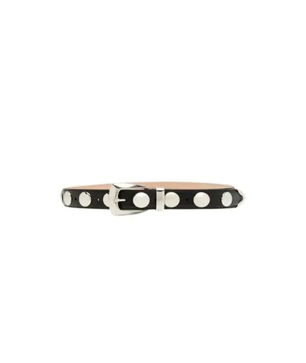 Khaite Benny Silvertone Studded Leather Belt
