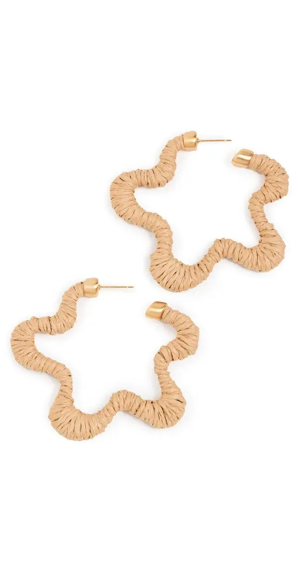 Cult Gaia Emiko Raffia Earrings - Toasted Natural