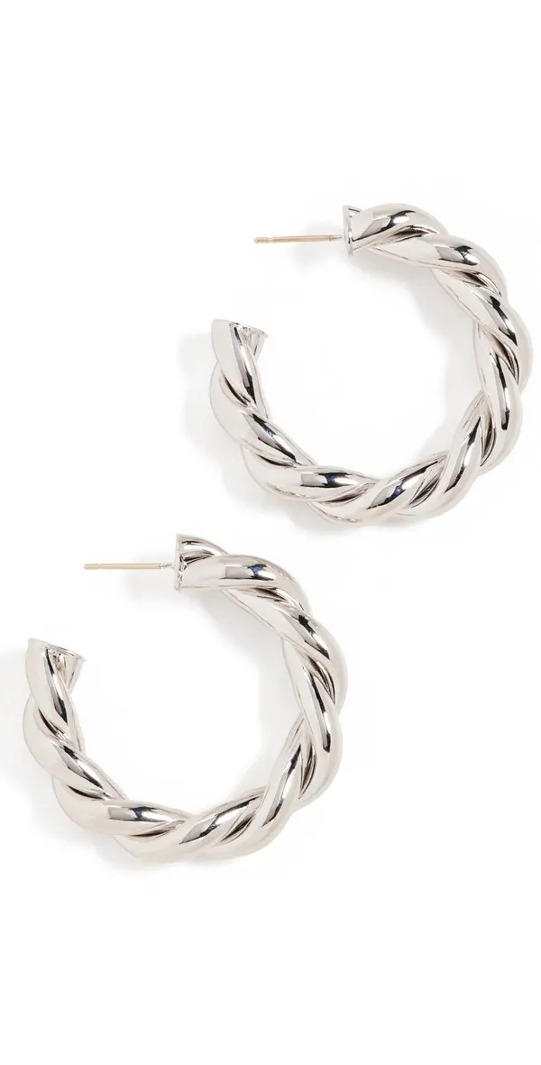JENNIFER FISHER Twisted Lilly Mini Hoop Earrings - Silver
