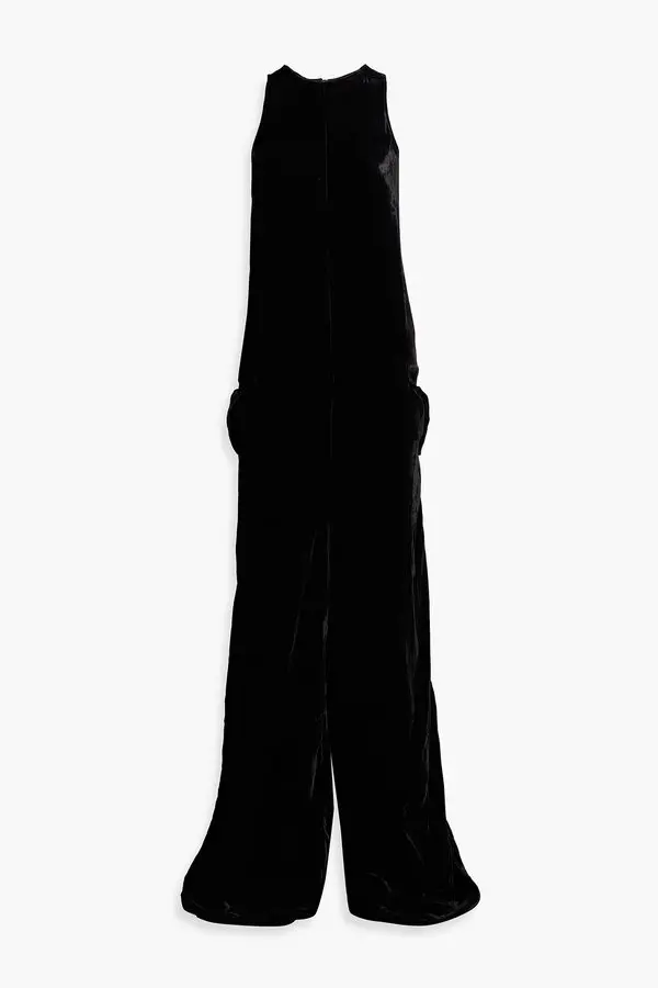 Rick Owens Walrus Velvet Wide-leg Jumpsuit
