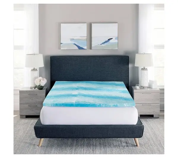 BODIPEDIC 2' Gel Swirl Memory Foam Mattress Top Per, Twin Xl