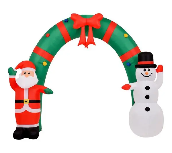 CHRISTMAS TIME 8-ft. Tall Walkway Arch W/ Santa Claus And Snow