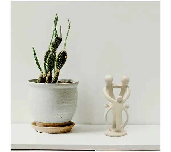 GLOBAL CRAFTS Soapstone Family Sculpture: 8 Inc H