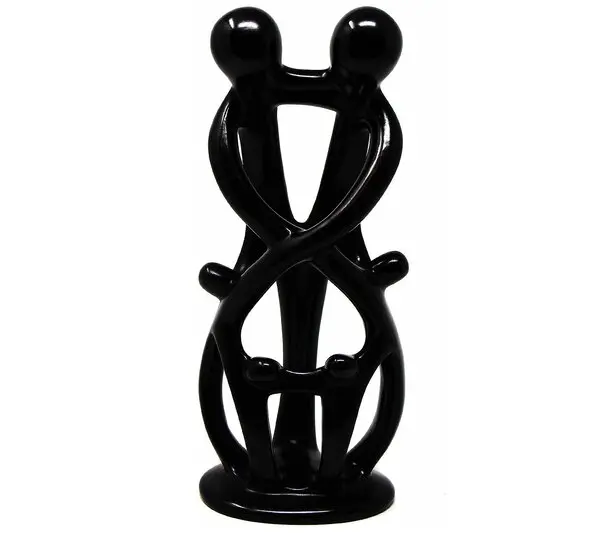 GLOBAL CRAFTS Soapstone Family Sculpture: 10 In Ch