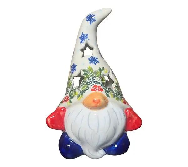 LIDIA'S POLISH POTTERY Small Gnome Luminary