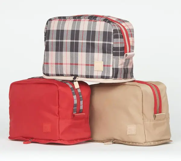 IHKWIP Set Of 3 Packable Cosmetic Cases