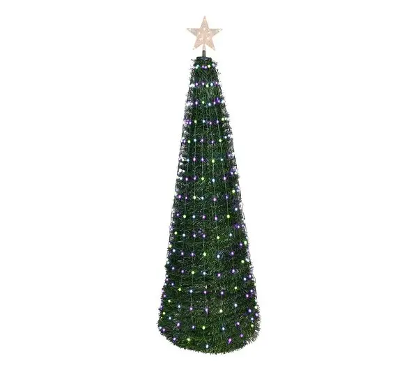 FRASER HILL FARM 4-ft Indoor/outdoor Prelit Pop Up Tree With M