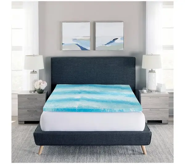 BODIPEDIC 2' Gel Swirl Memory Foam Mattress Top Per, Queen