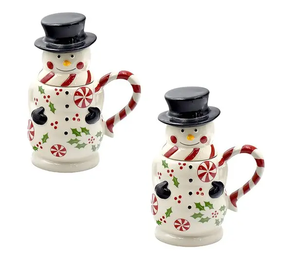 TEMP-TATIONS Nostalgic Seasonal Set Of Snowman Mugs