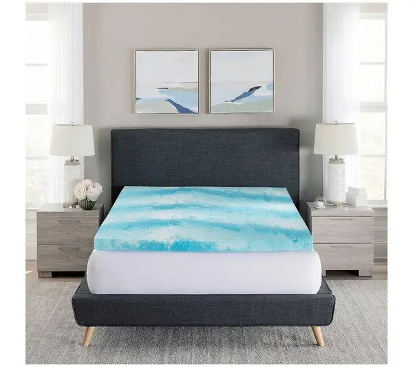 BODIPEDIC 3' Gel Swirl Memory Foam Mattress Top Per, Full