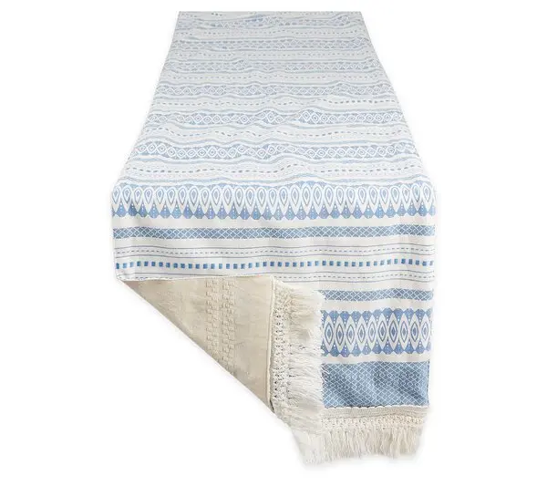 DESIGN IMPORTS Tulum Printed Dobby Stripe Table Runner