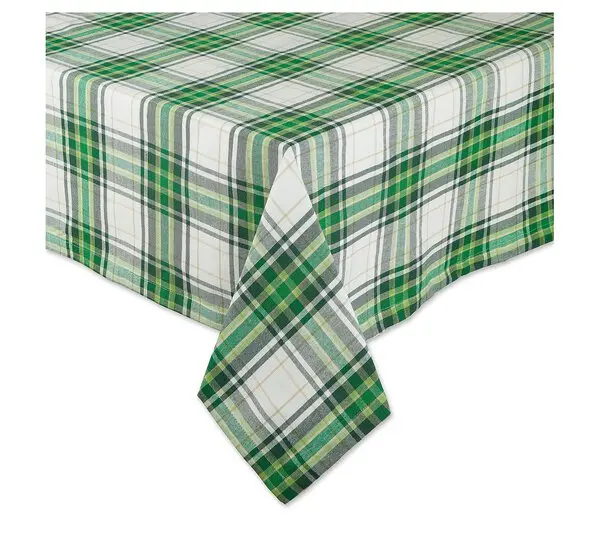 DESIGN IMPORTS St. Paddy Plaid Tablecoth 60x84