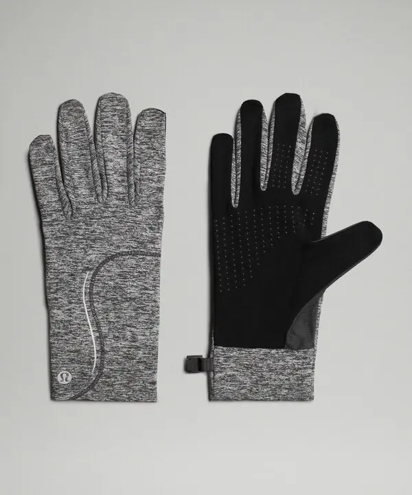 Lululemon Fast And Free Rulu Running Gloves - Heathered Graphite Grey