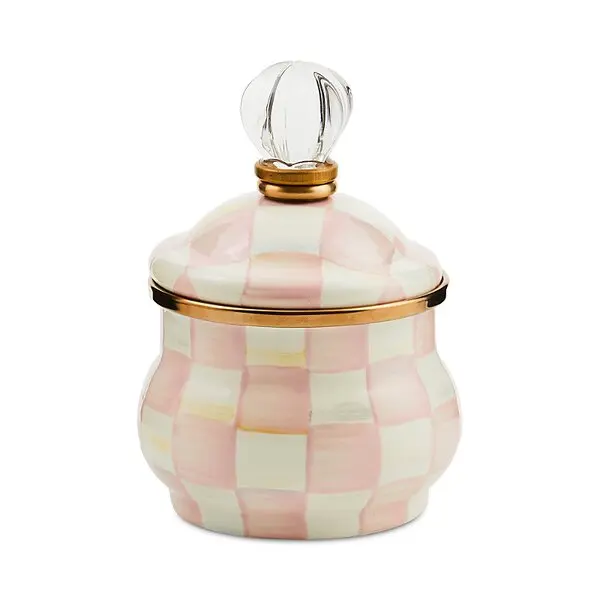 MACKENZIE-CHILDS Rosy Check Lidded Sugar Bowl
