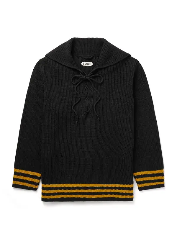 BODE Striped Ribbed Wool Sweater
