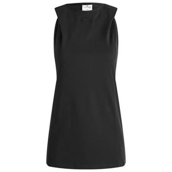 COURREGES Hooded Tank Top - Black