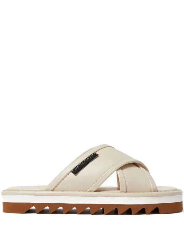 Stella McCartney Logo-patch Slides - Neutrals