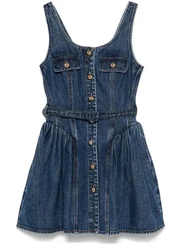 fit and flare denim dress Today Feels Different Medium Wash Cotton Denim Mini Dress main image 0