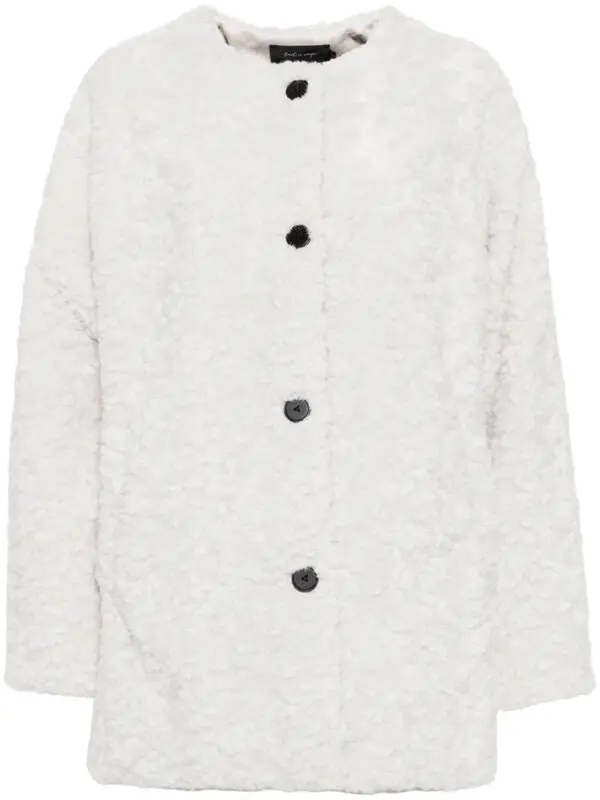 TOUT A COUP Faux Fur Jacket - Grey
