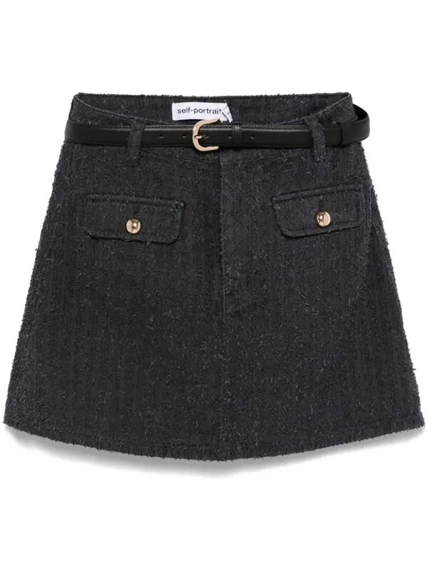 SELF-PORTRAIT Textured Mini Skirt