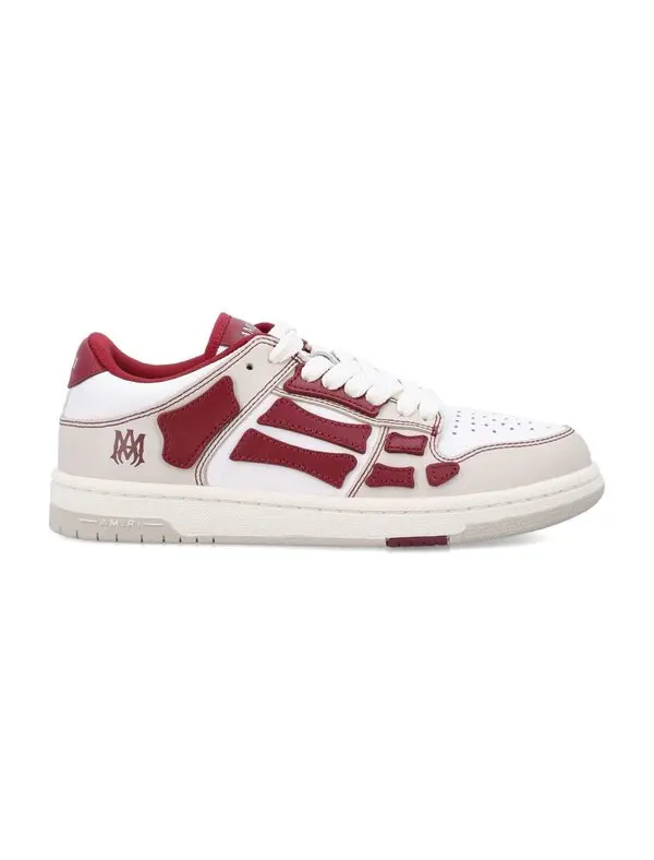Amiri Varsity Skel Top Low Sneakers - Deep Red