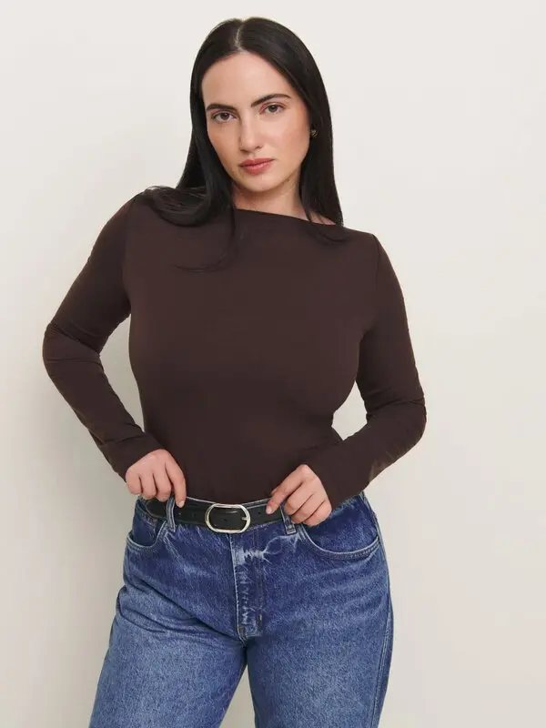 REFORMATION Wiley Knit Top Es - Mole