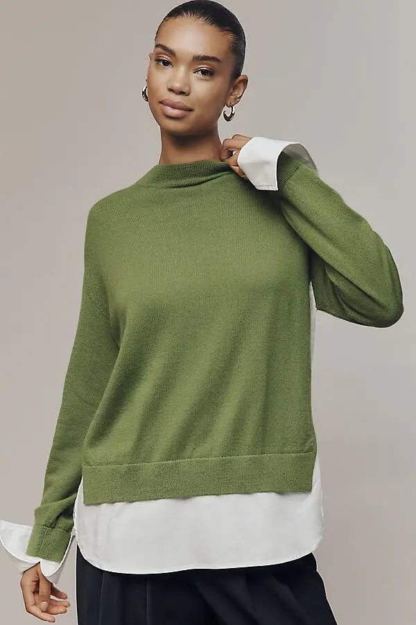 SIMONMILLER Combo Pullover Sweater - Matcha & Macadamia