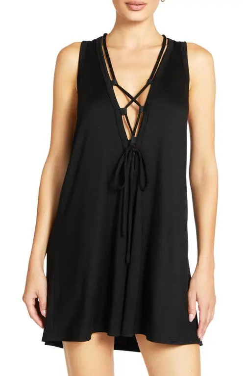 Robin Piccone Ava Lace-up Cover-up Tunic