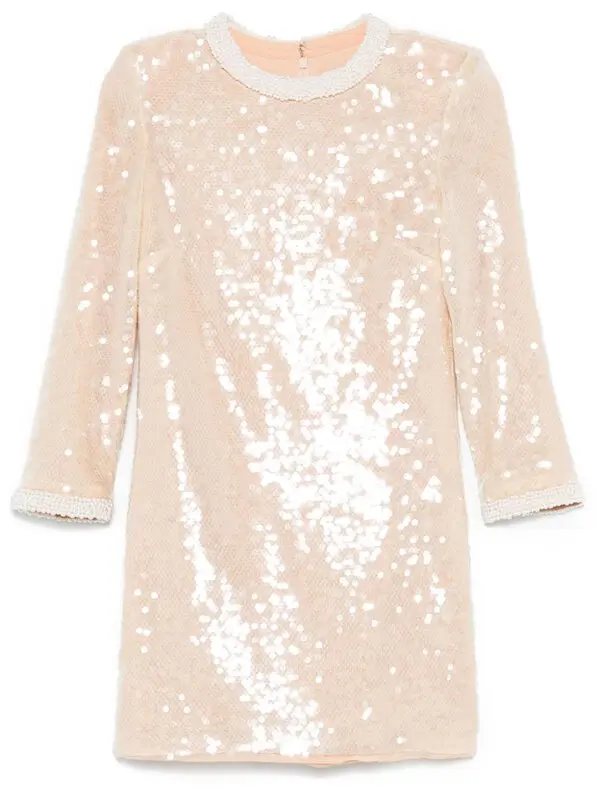 SELF-PORTRAIT Sequin Pearl-trim Mini Dress - Neutrals