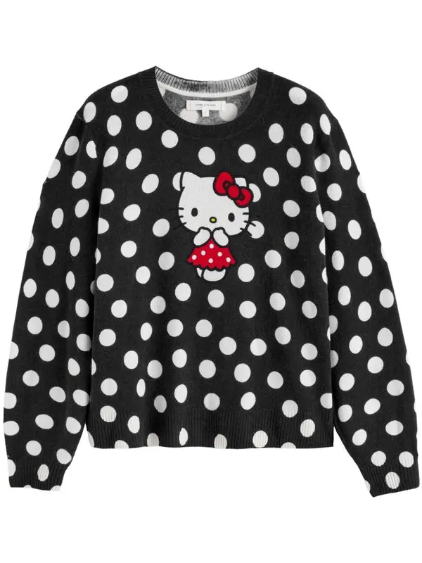 Chinti & Parker Hello Kitty Polka-dot Sweater - Black