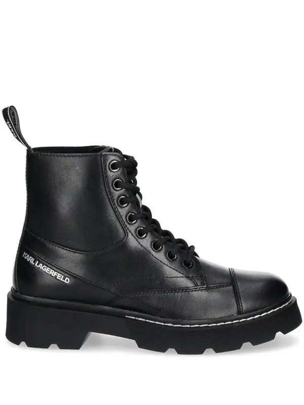 Karl Lagerfeld Logo-embossed Combat Boots