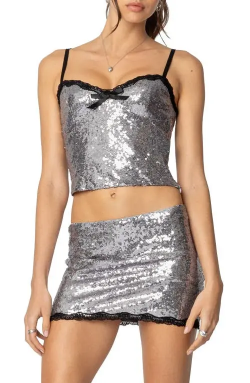 EDIKTED Revel Sequin Lace Trimmed Camisole
