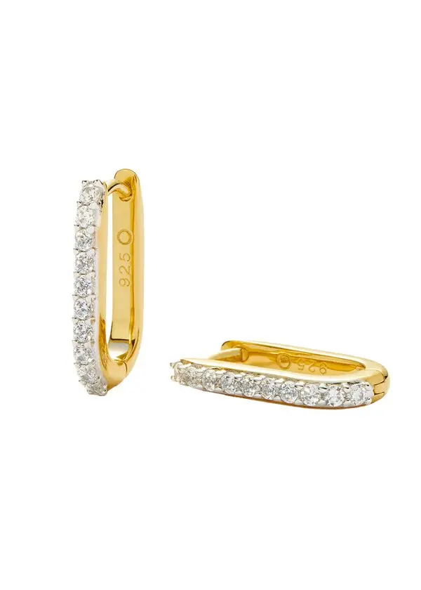 MISSOMA Pavé Ovate 18kt Vermeil Hoop Earrings
