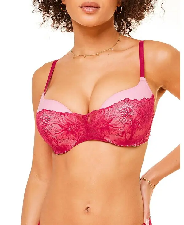 ADORE ME Cyla Push Up Plunge Bra - Medium Pink