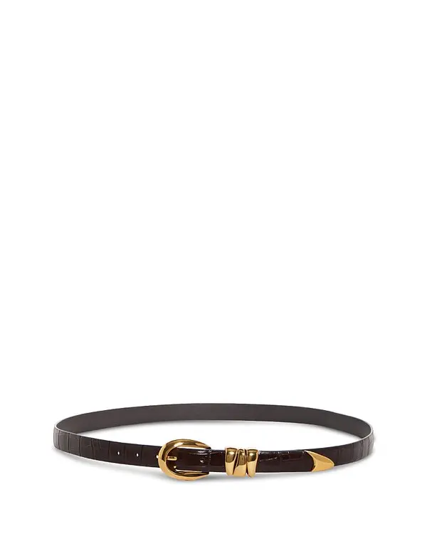 Madewell Triple Keeper Embossed Leather Belt - Croc Embossed Leather