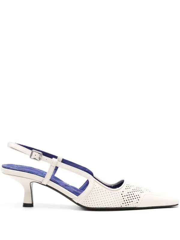 Burberry Chisel 50mm Slingback Pumps - White