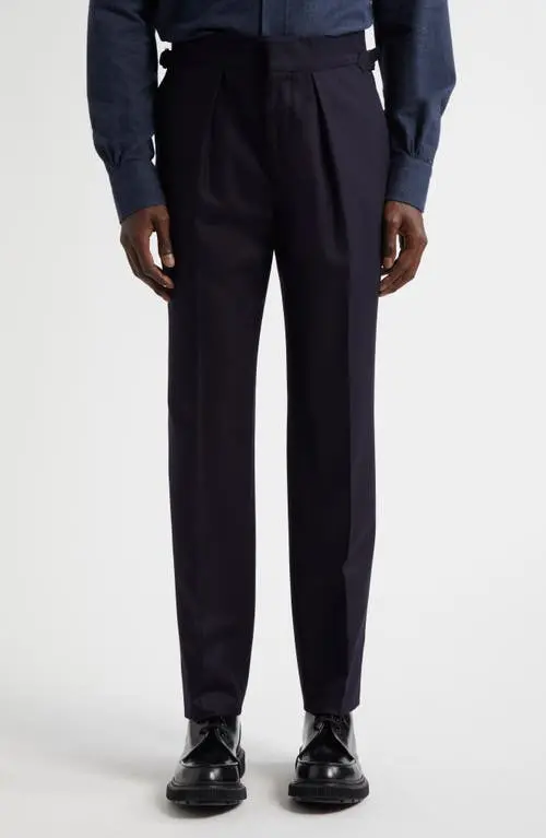 Thom Sweeney Pleated Virgin Wool Twill Trousers