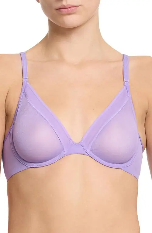 Hanky Panky Underwire Unlined Mesh Plunge Bra - Grape Juice