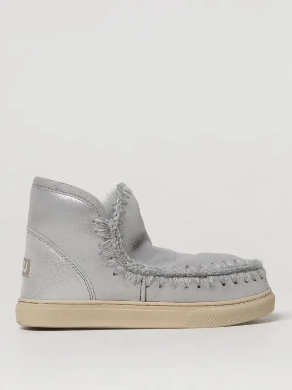 Mou Flat Ankle Boot - Silver