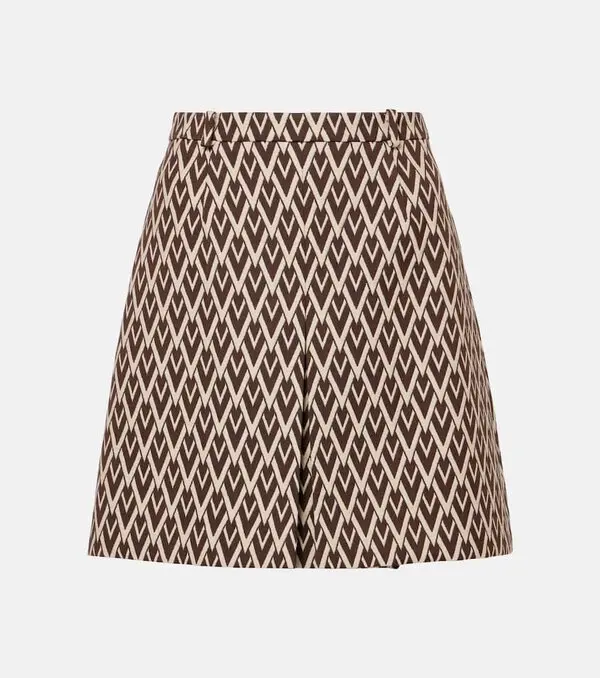 Valentino Garavani Toute La V Wool Jacquard Miniskirt