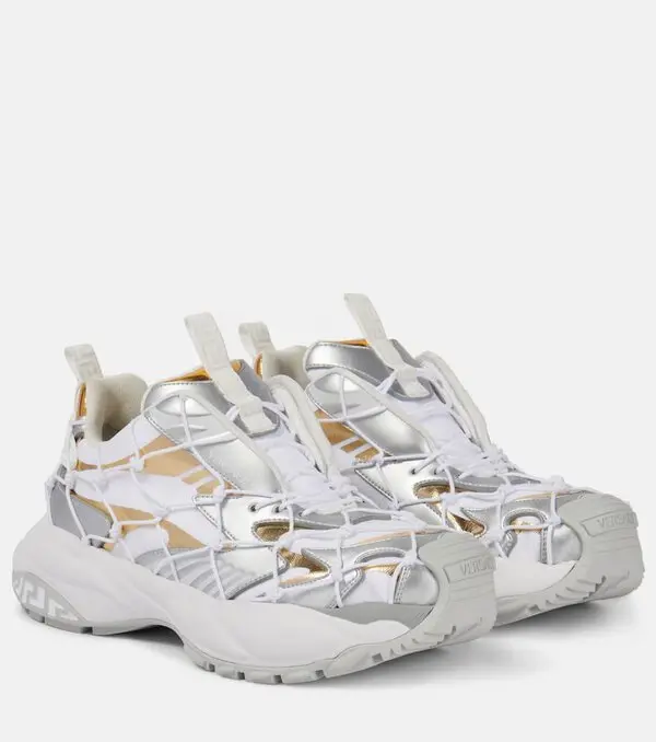Versace Mercury Leather-trimmed Sneakers