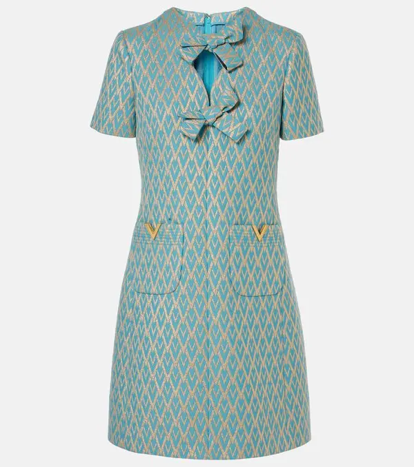 Valentino Garavani Toute La V Jacquard Minidress - Blue