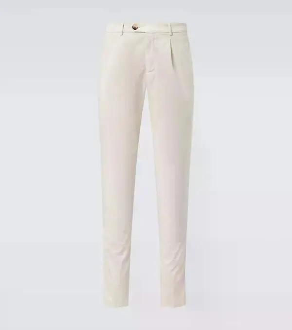 Brunello Cucinelli Cotton-blend Gabardine Slim Pants