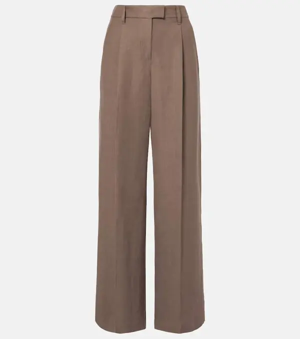 Brunello Cucinelli High-rise Wide-leg Pants - Brown