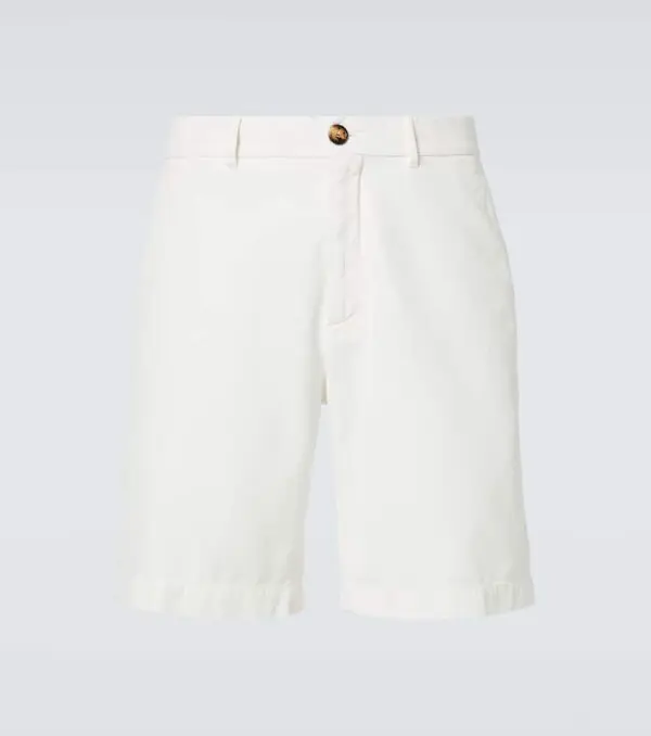 Brunello Cucinelli Cotton Twill Bermuda Shorts - White